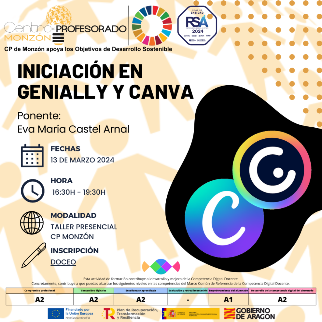 Taller de INICIACIÓN EN GENIALLY y CANVA – Centro de Profesorado de Monzón